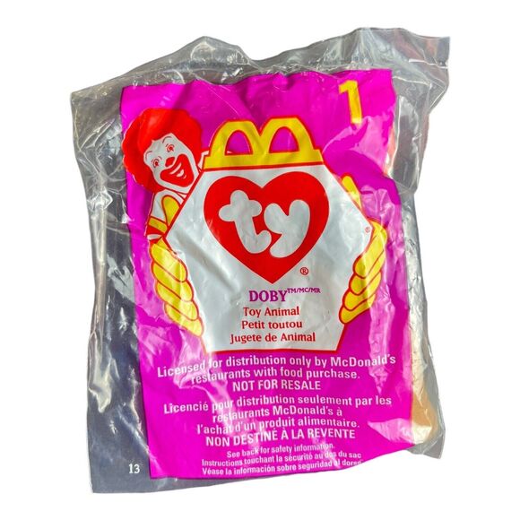 Toys | Ty Teenie Beanie Baby Doby The Doberman Dog 1 Mcdonalds Happy ...